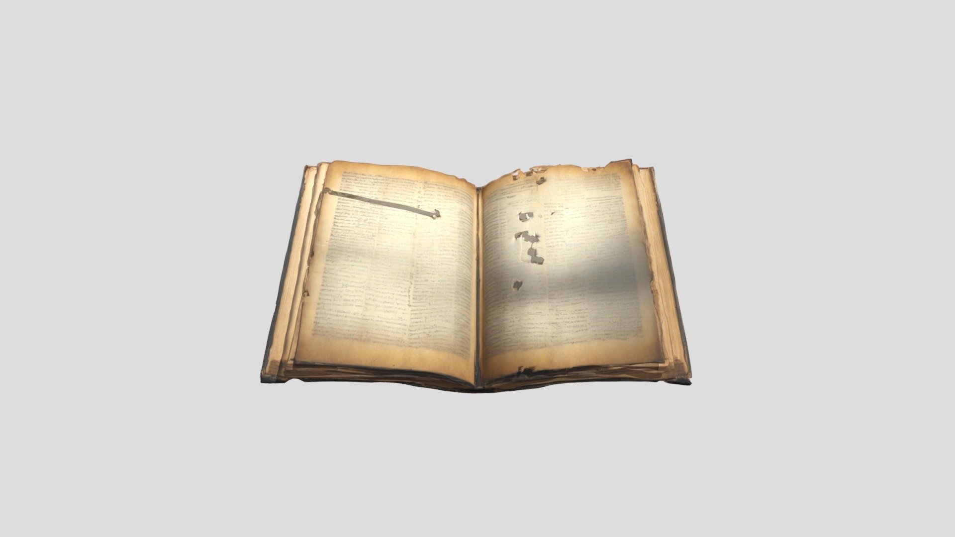 wide opened old book with digital display inside - 3D model by imail4ai ...