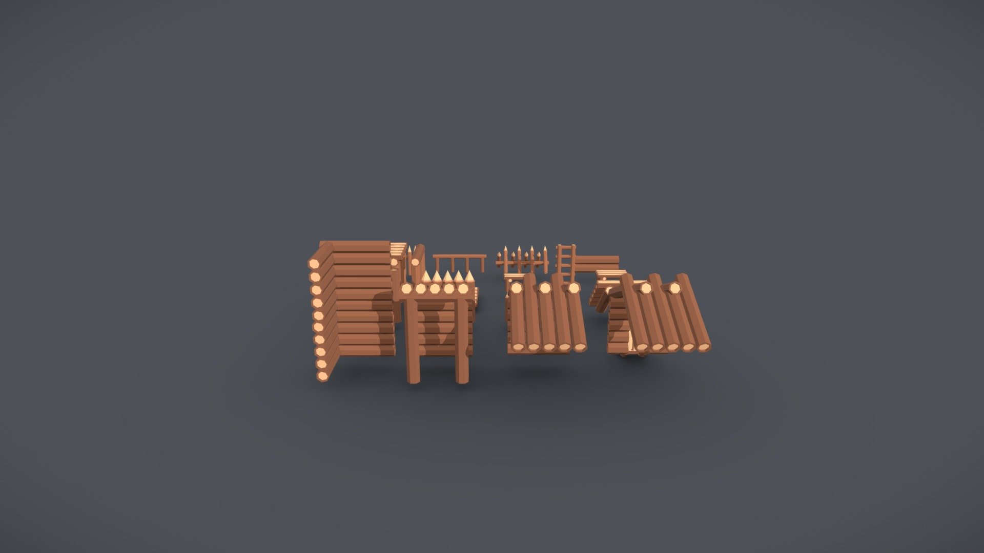SURVIVAL build set : Wood log structures - 3D model by Pentakoron ...
