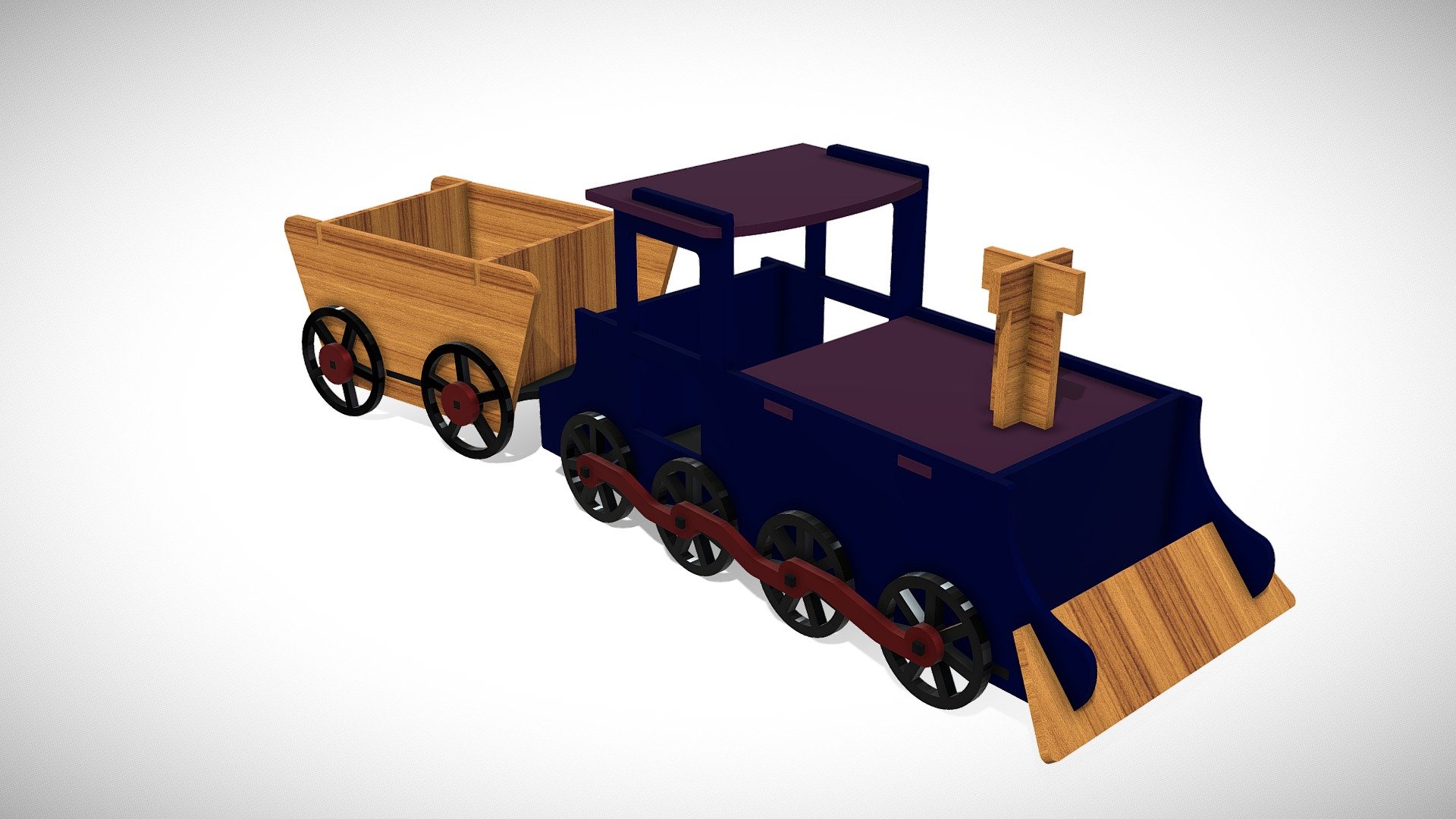 Wooden Train Model - 3D model by İhsan Yiğit Demirel (@yigit_demirel ...