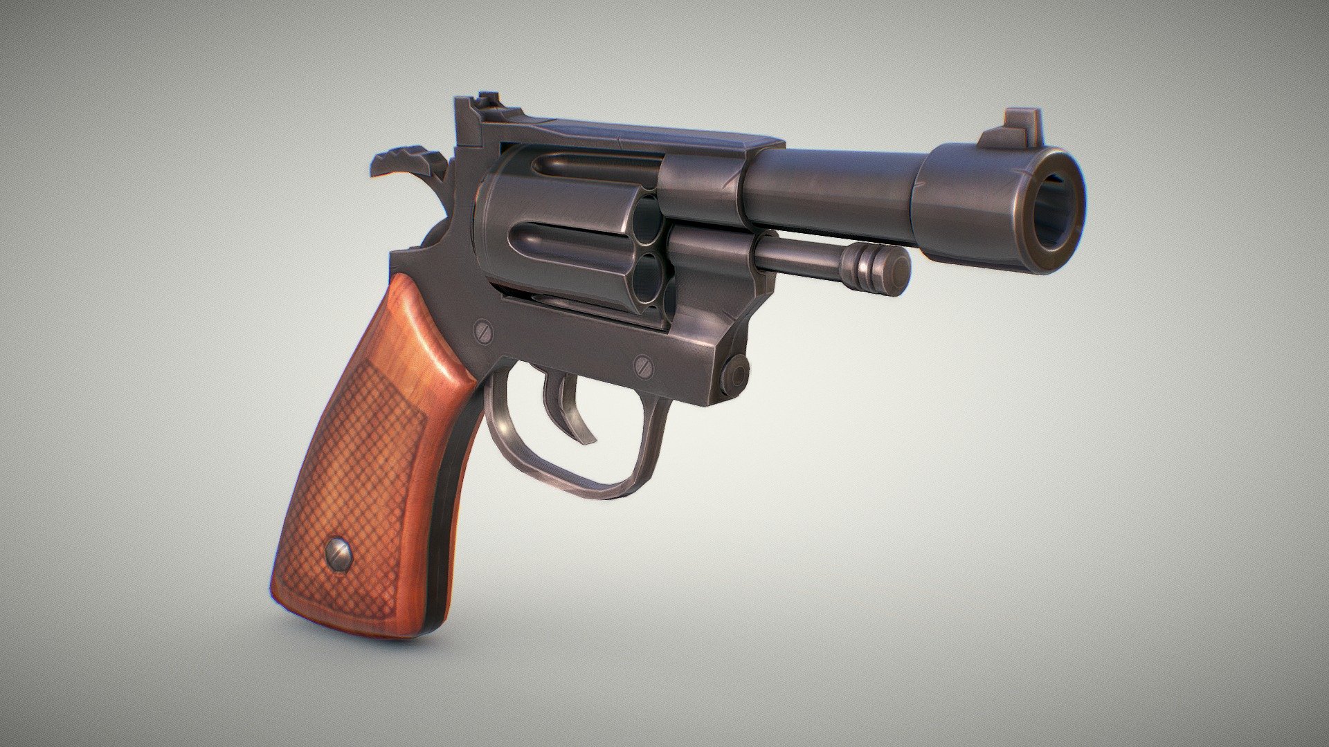 Stylized and Deformed Revolver - 3D model by Mohsen Saeedi (@etude ...