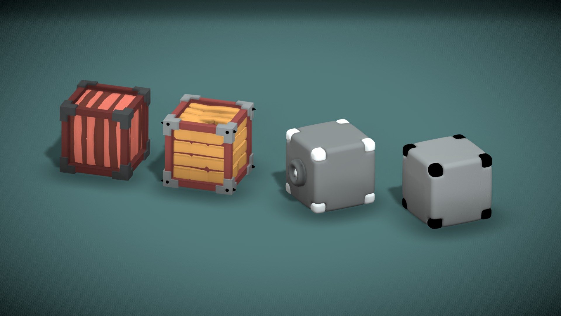 Low poly box pack for games Low-poly 3D model - Download Free 3D model ...
