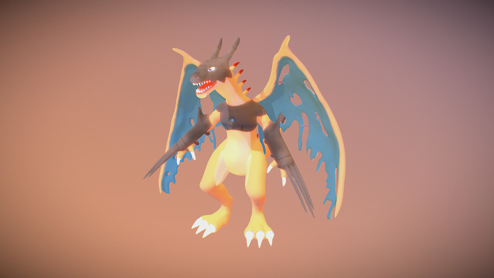 Mega Metal Charizard - Digimon Pokemon - 3D model by XeMaxter ...