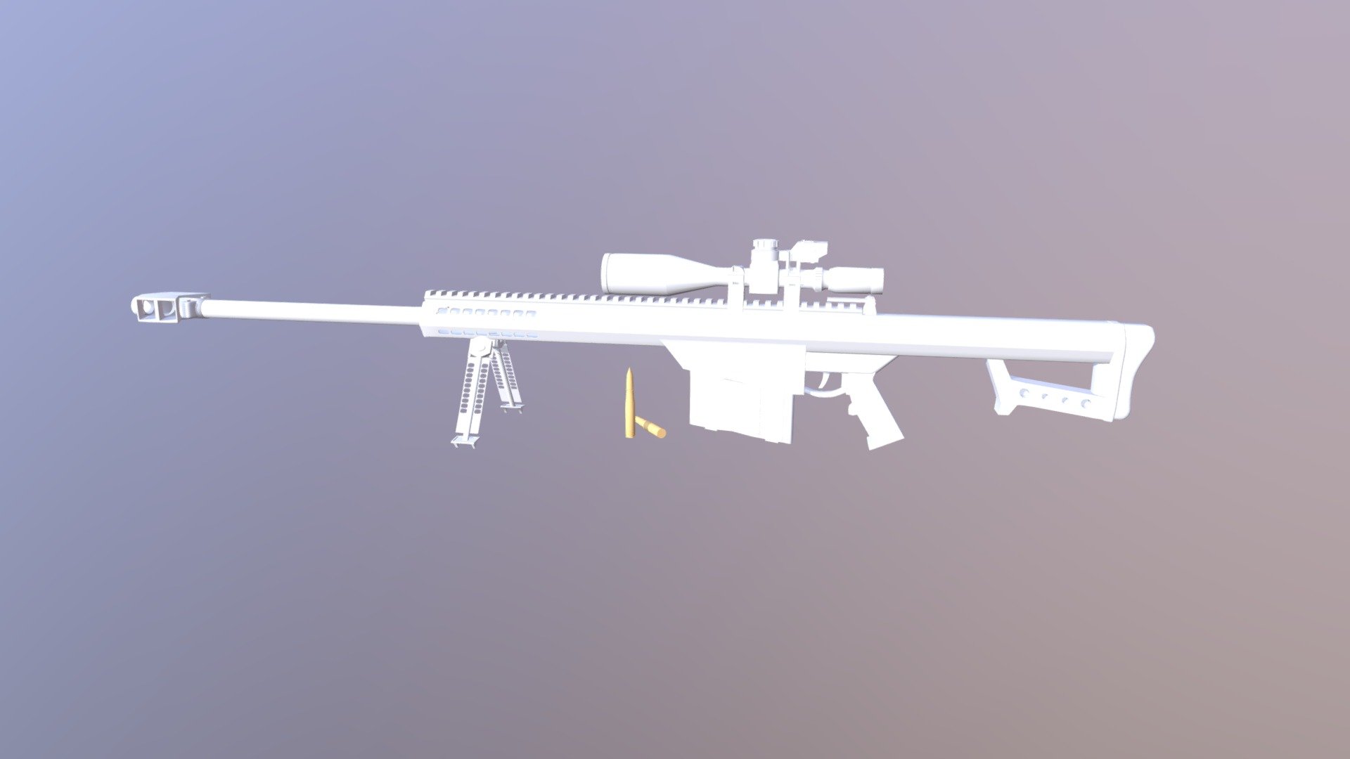 Barrett 50 Cal Low Poly - 3D model by s013952h [502aad7] - Sketchfab