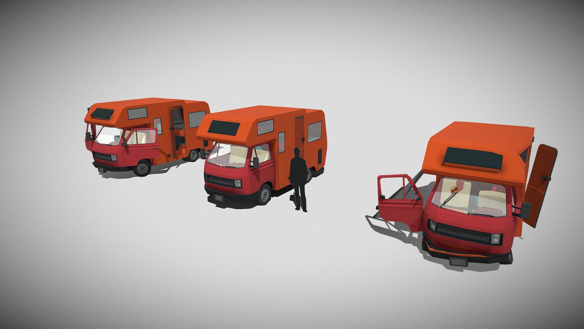 Motorhome low poly with interior - Download Free 3D model by Vladek ...