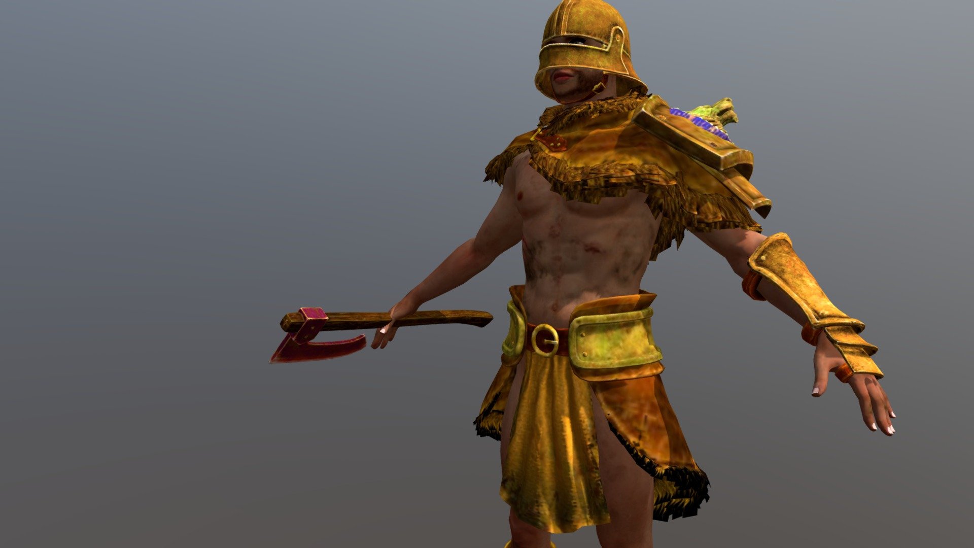 Gold Warrior - 3D model by MrVr [503000e] - Sketchfab
