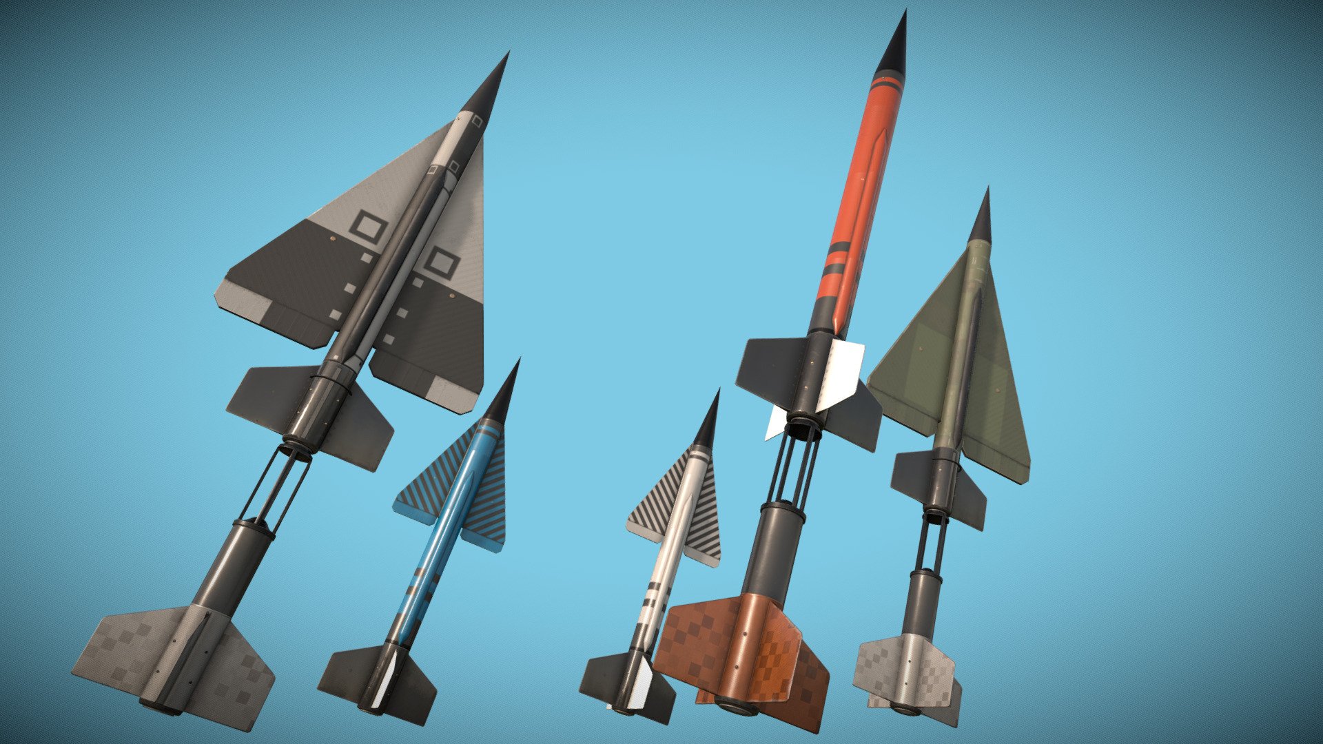 Sounding Rockets - 1940s & 1950s - Buy Royalty Free 3D model by Mad ...