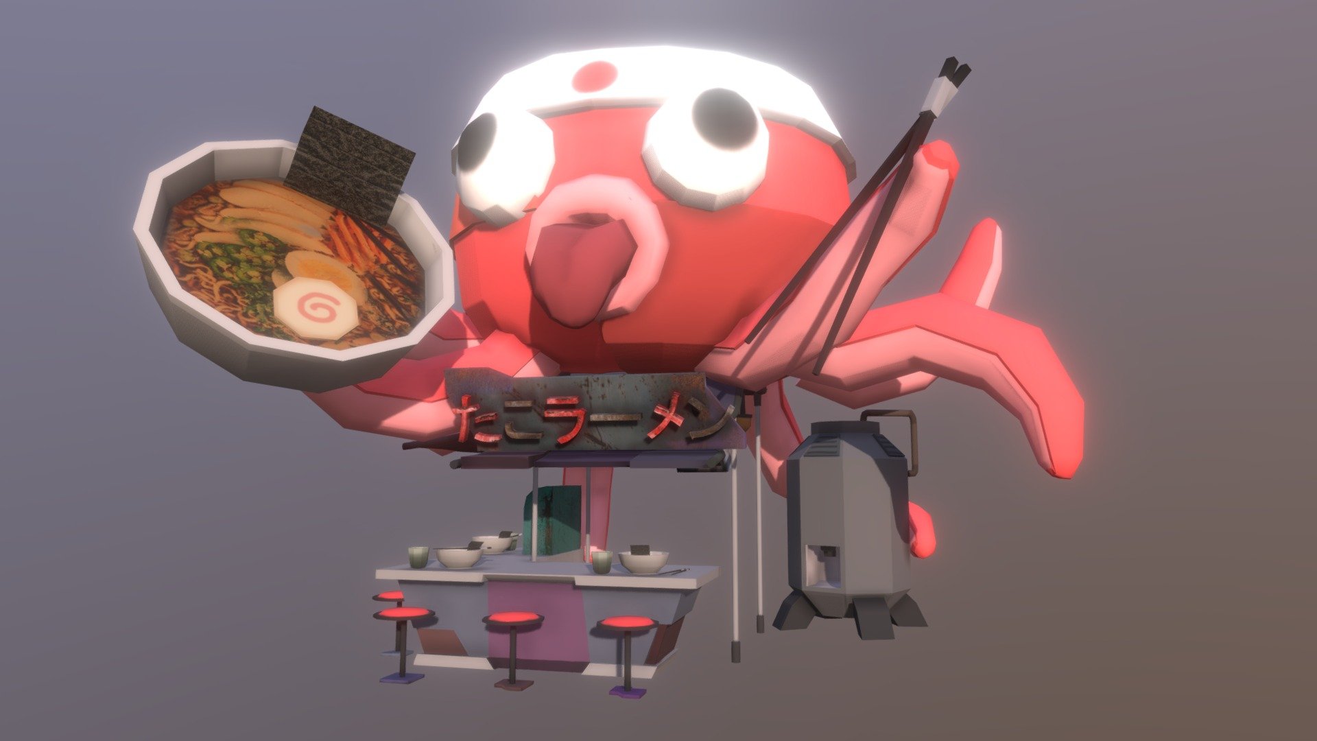 Octopus Ramen - 3D model by coolcoolburger [5035170] - Sketchfab