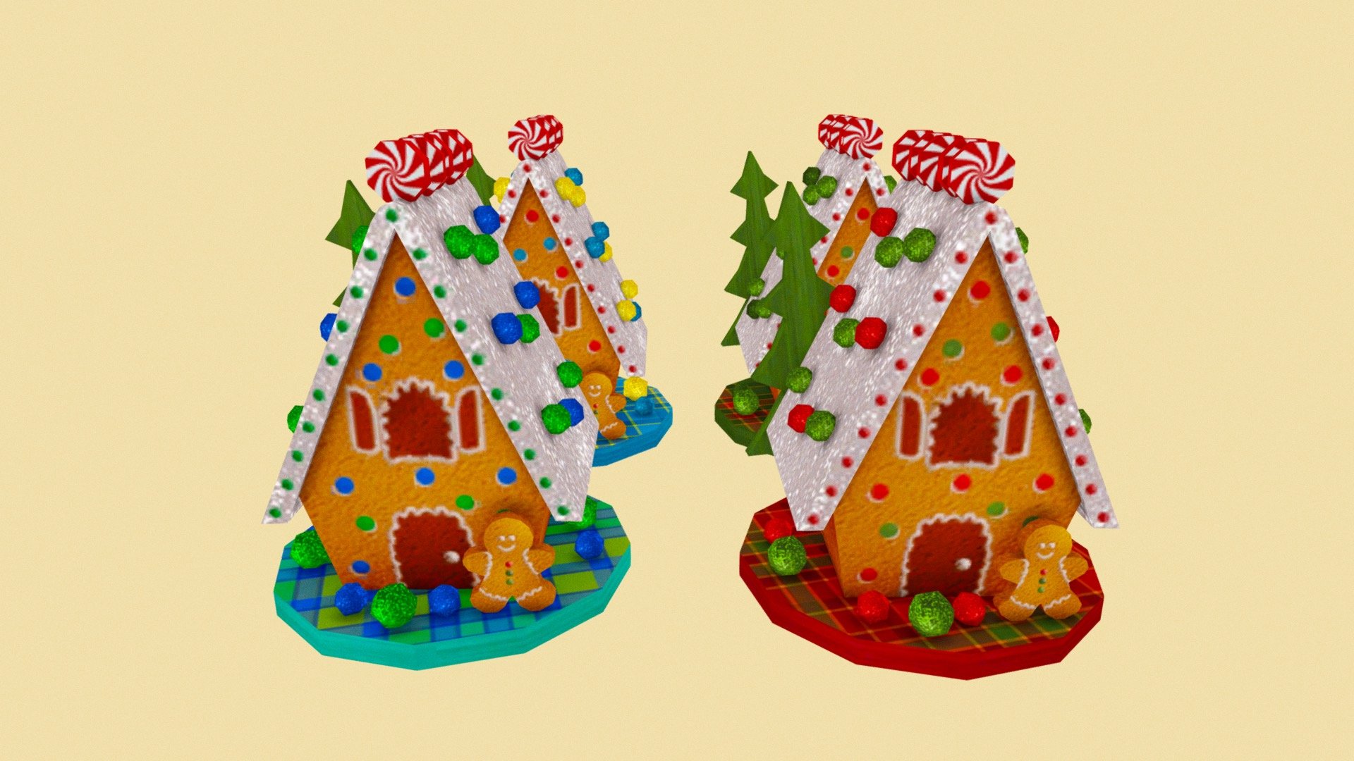 Gingerbread Houses - Download Free 3D model by Bagel (@Green_Katydid ...