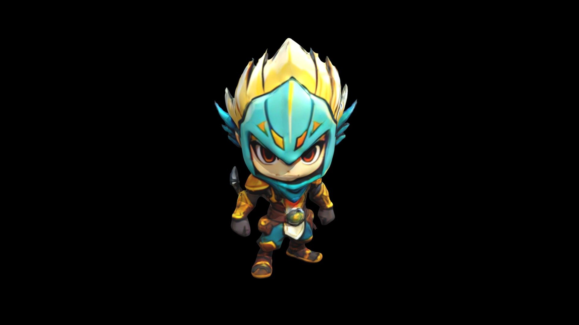 a cartoon character with a blue helmet and go - Download Free 3D model ...