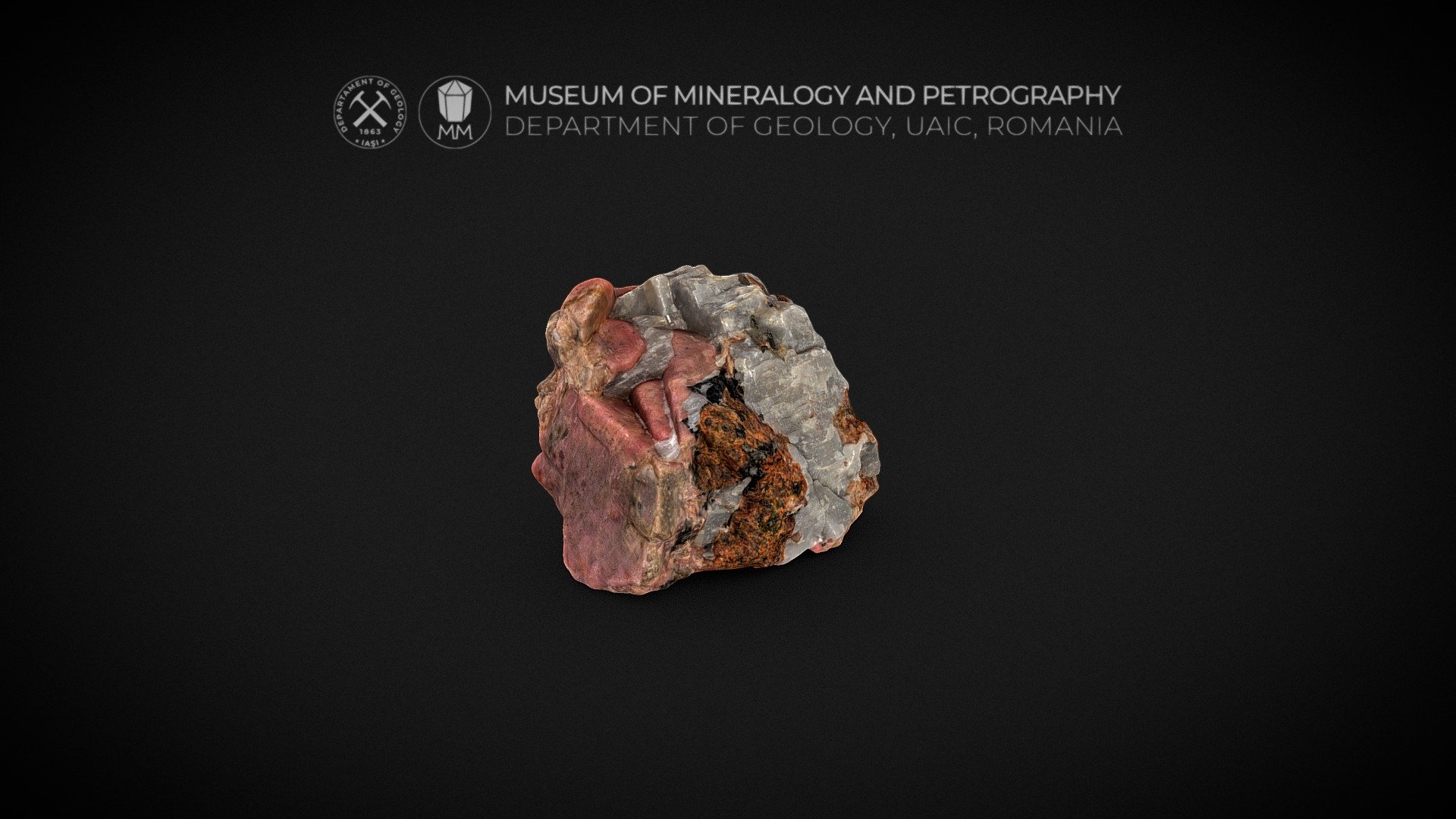 Fowlerite (var. Rhodonite) with Calcite - 3D model by Museum of ...