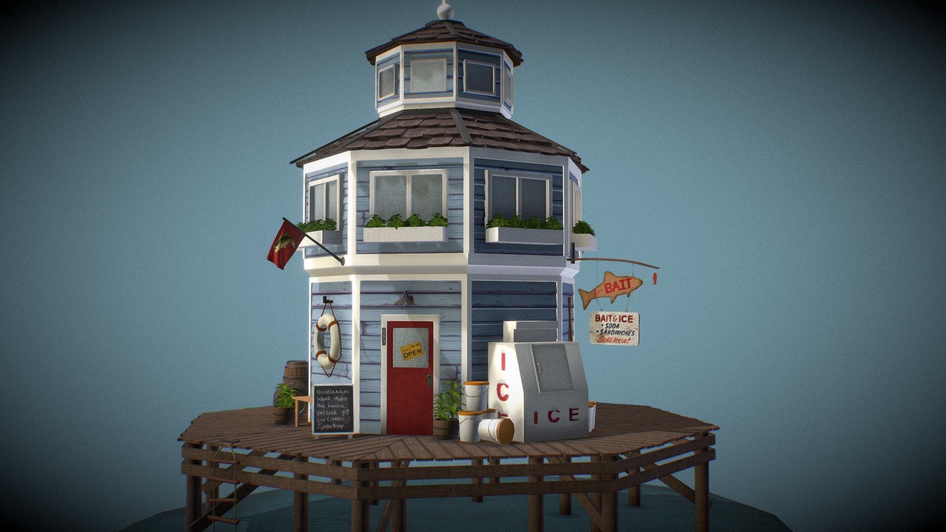 Fishing Dock - 3D model by Natalie Crabtree (@natcrab) [5044076 ...