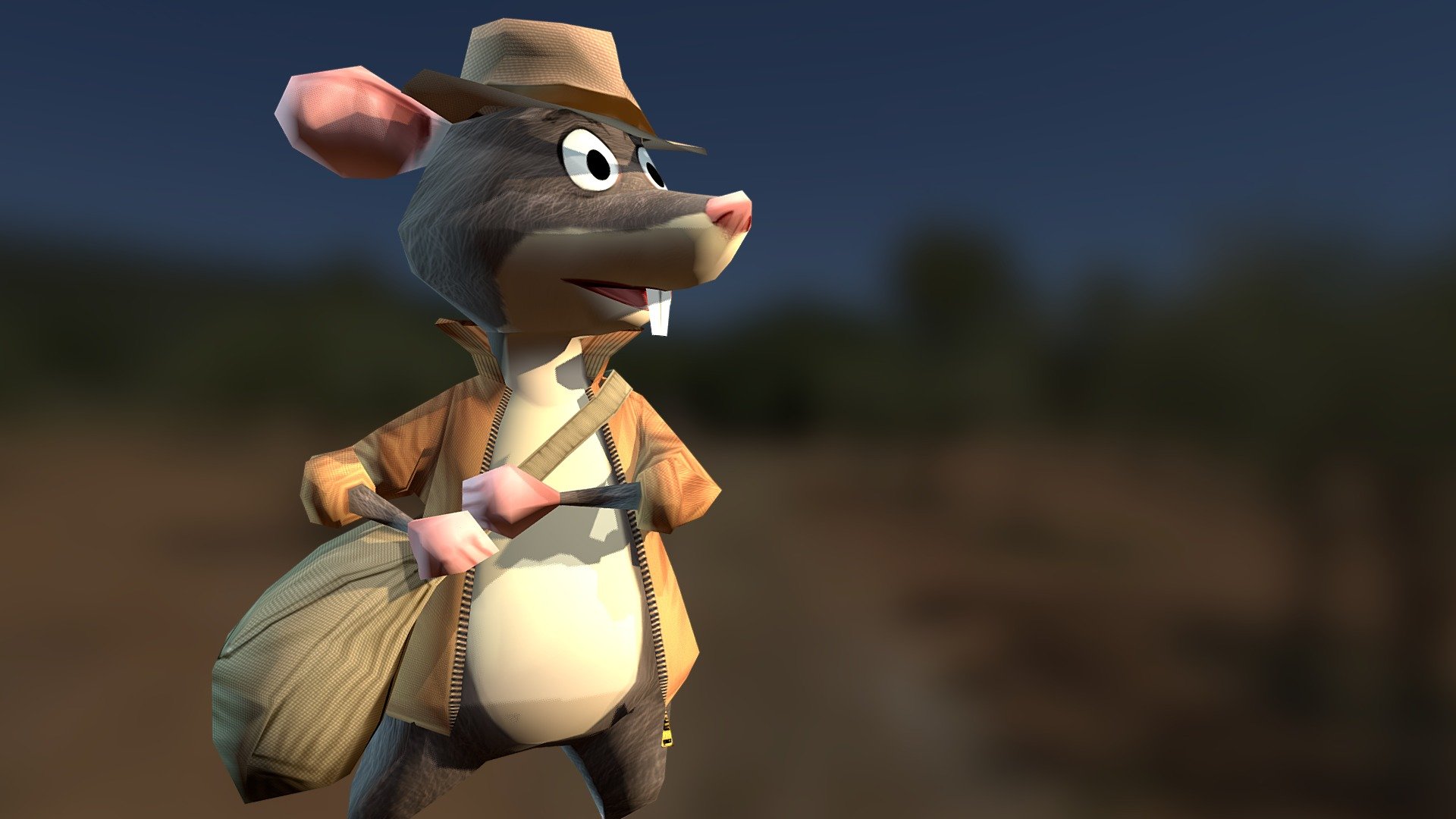 Indiana Rat - 3D model by Stivn 3D (@stivnworks) [5050dbd] - Sketchfab