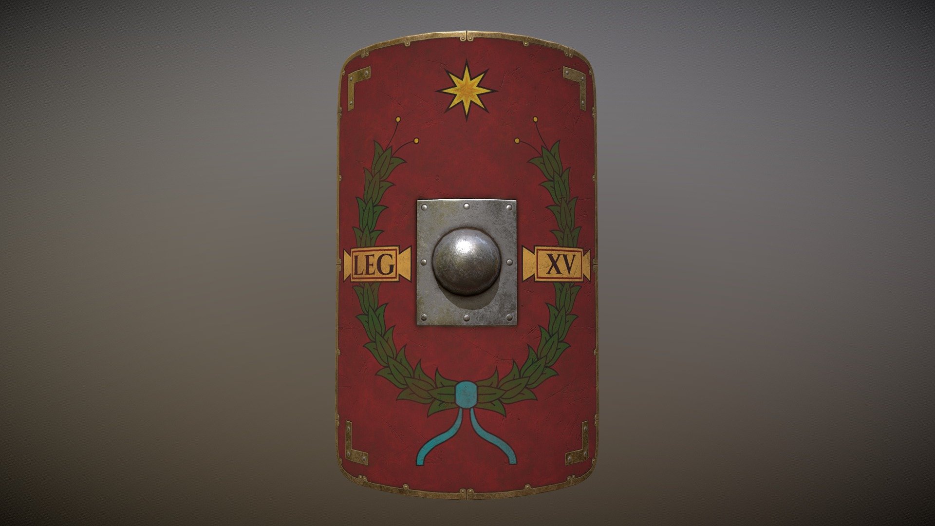 Rectangular Scutum with Brass Rim (Leg XV) - 3D model by Garrettich ...