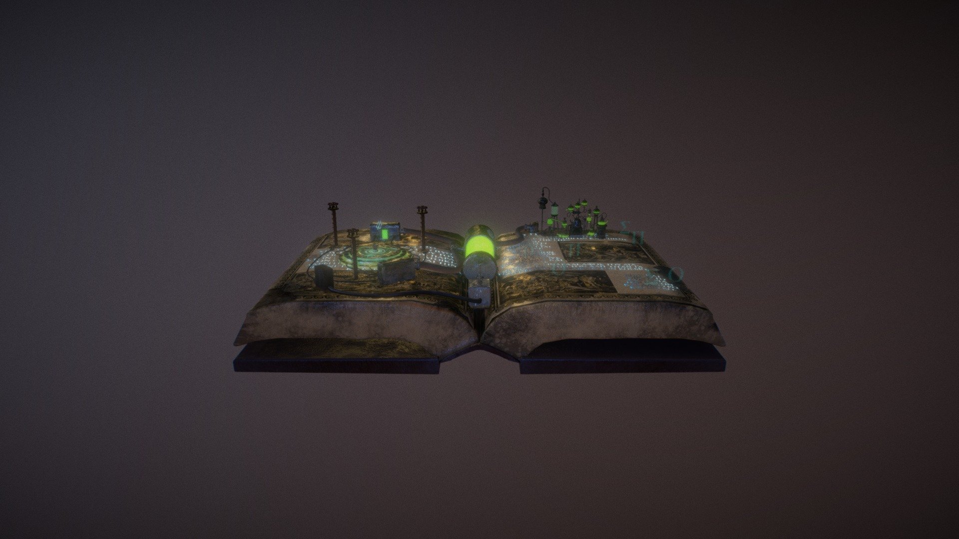 Magic book with trident - 3D model by Henriquedoag [50535e4] - Sketchfab