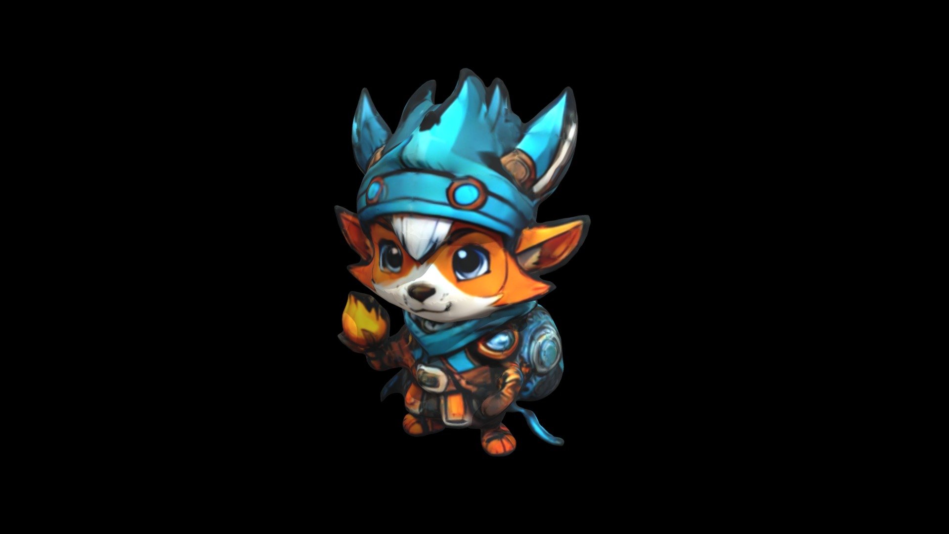 a cartoon illustration of a fox holding a tor - Download Free 3D model ...