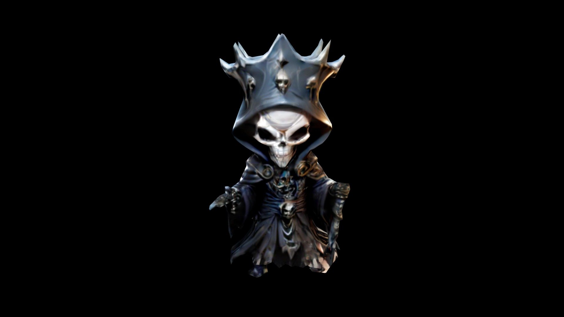 "Necromancer skeleton character with a black clo - Download Free 3D ...
