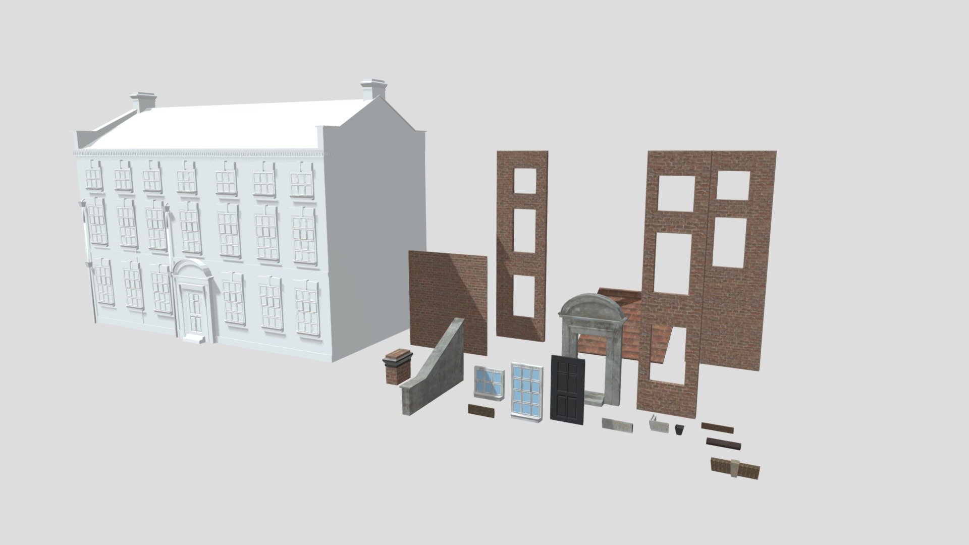 Modular Manor House Pack - 3D model by dustytusk [5060777] - Sketchfab