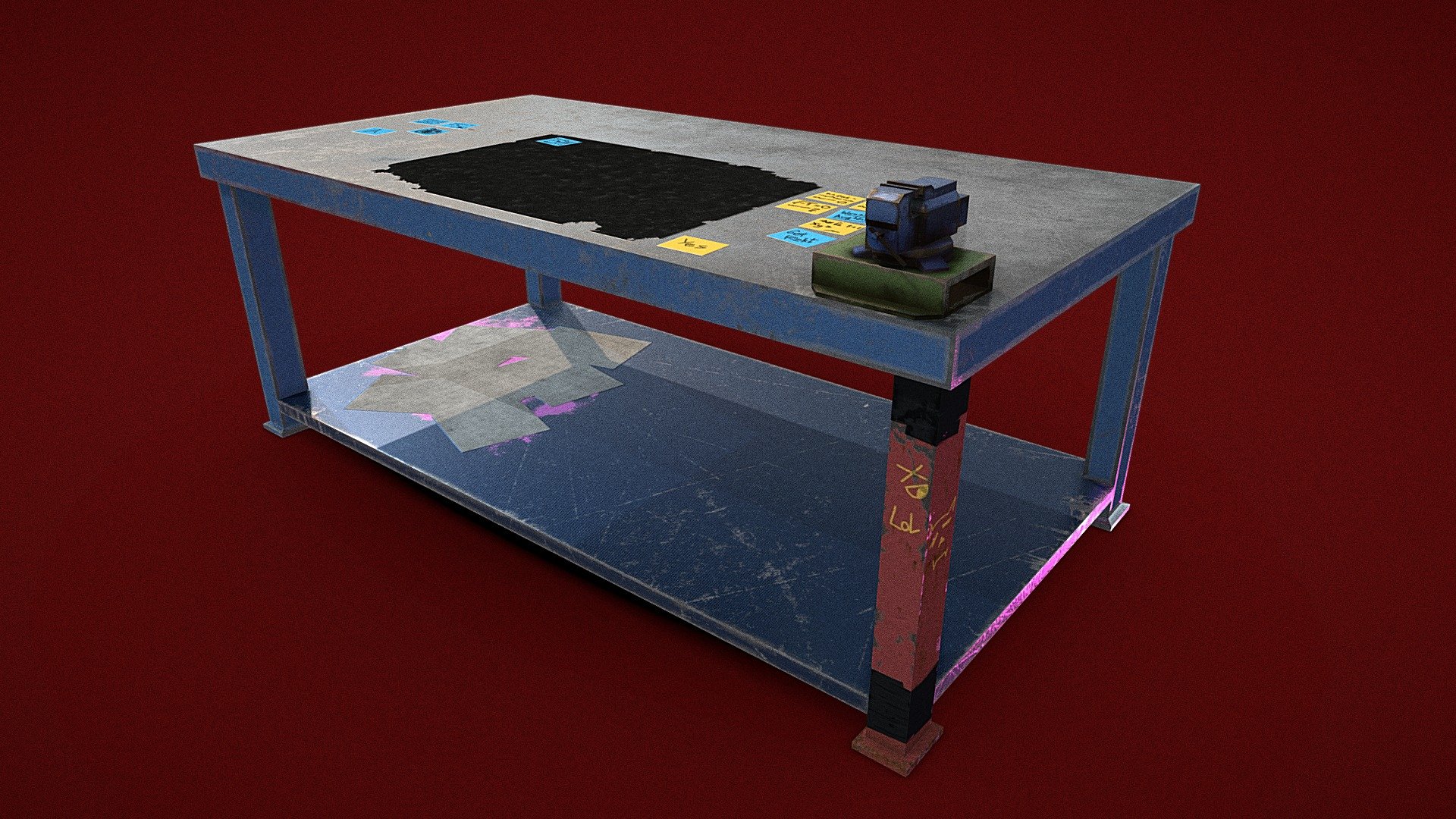 Steel Workbench with Clamp(4K) - Download Free 3D model by Minh Nguyen ...