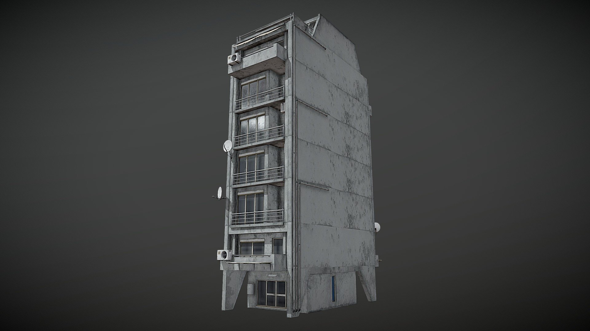 Dystopian Cyberpunk Building #12 - Buy Royalty Free 3D model by ...