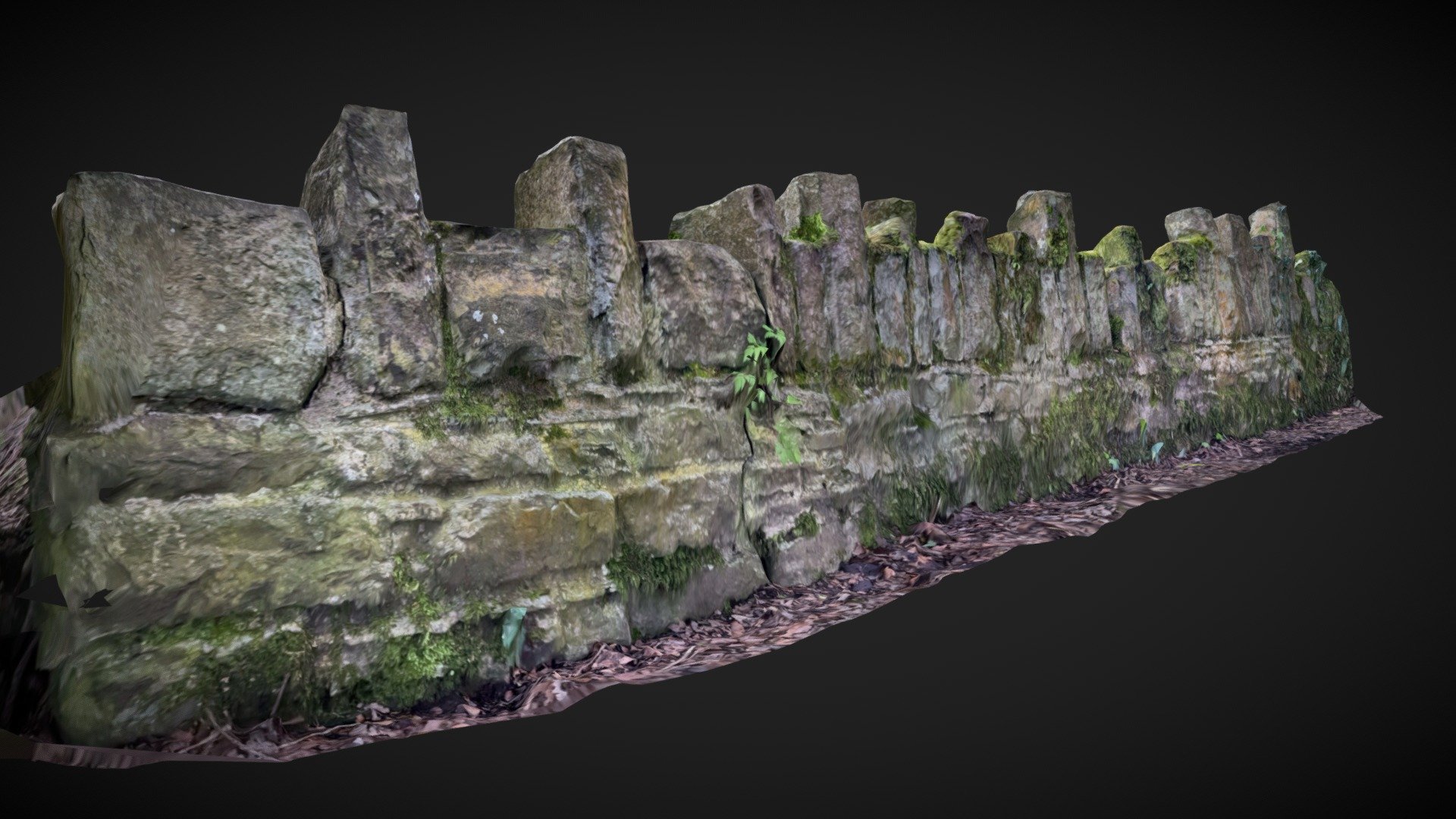 Mossy old stone wall - Download Free 3D model by Domingos Studios ...