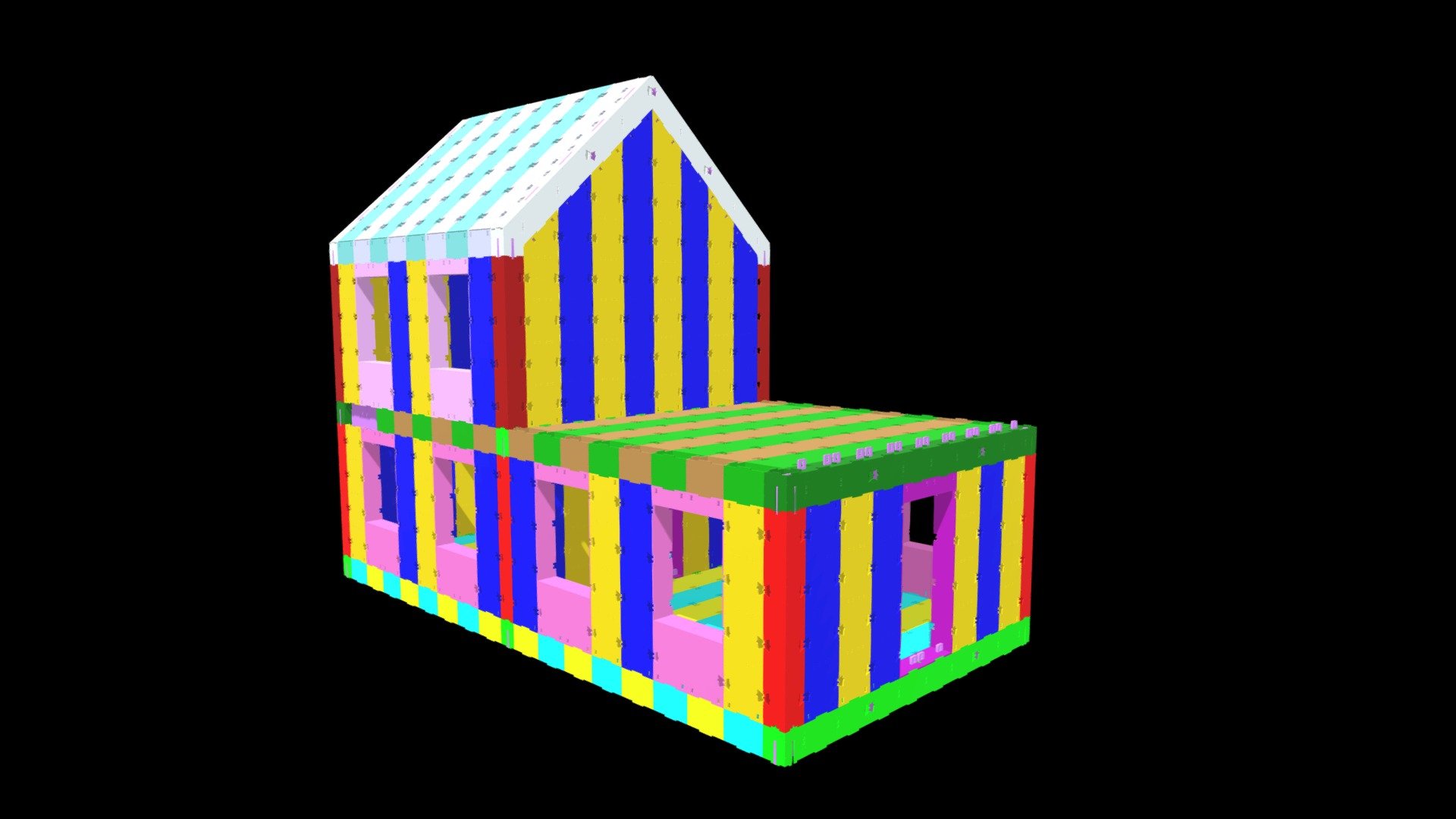 House 2 v2 (edited 4mm MDF laser model) - Download Free 3D model by ...