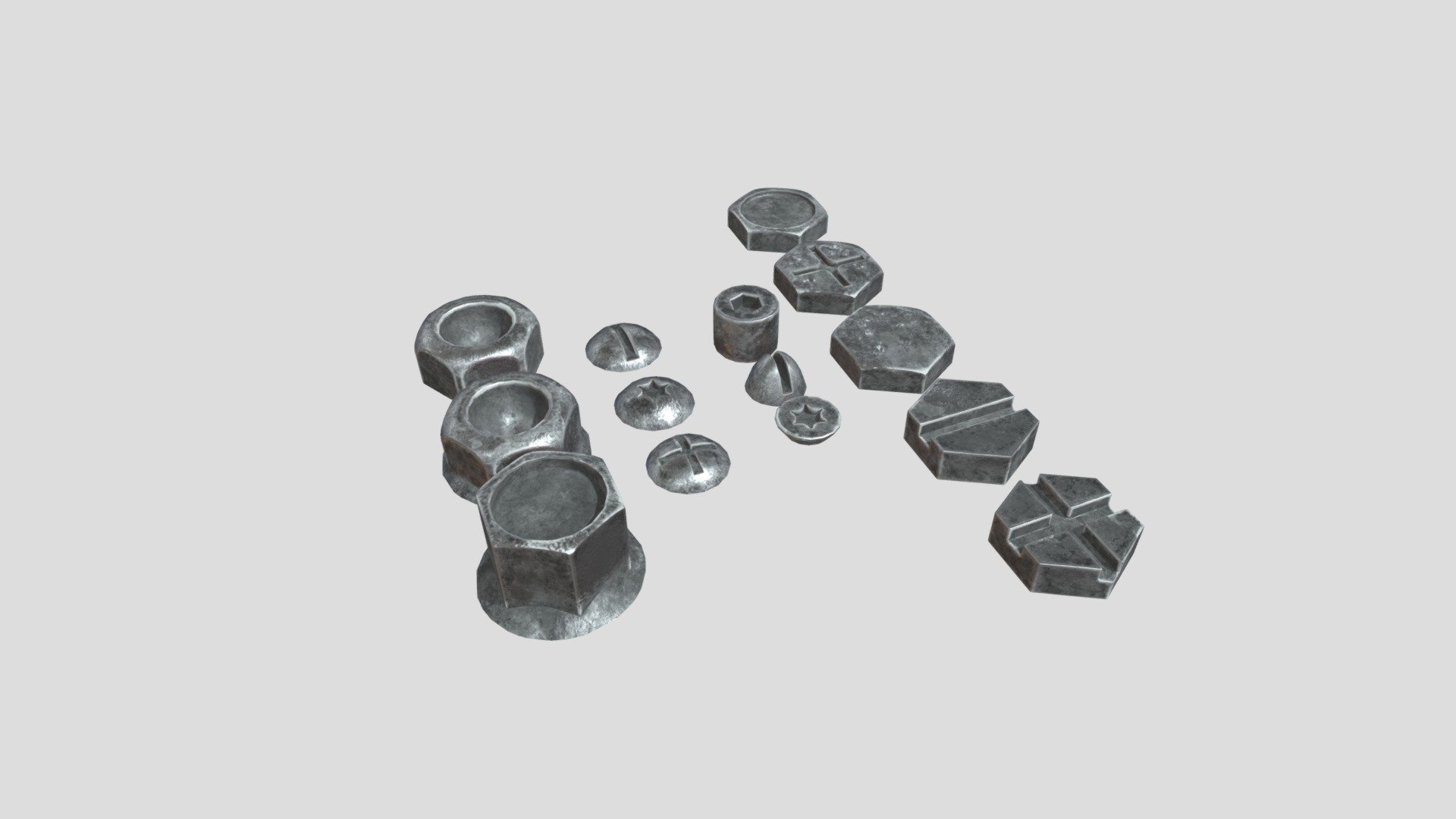 Bolts and Screws with Multiple Textures - Buy Royalty Free 3D model by ...