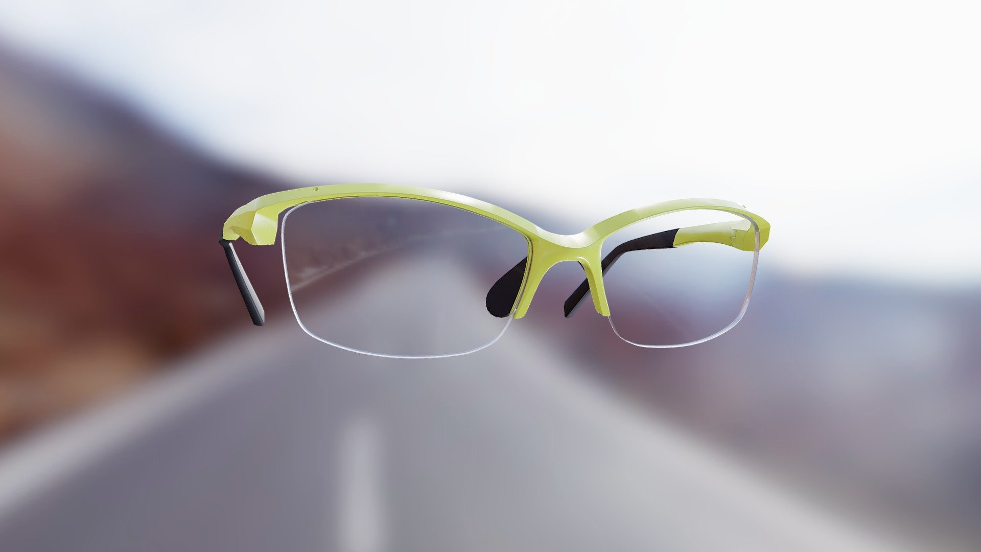 Generic Half-Rim Sports Glasses (Yellow) - 3D model by VirTry Teams ...