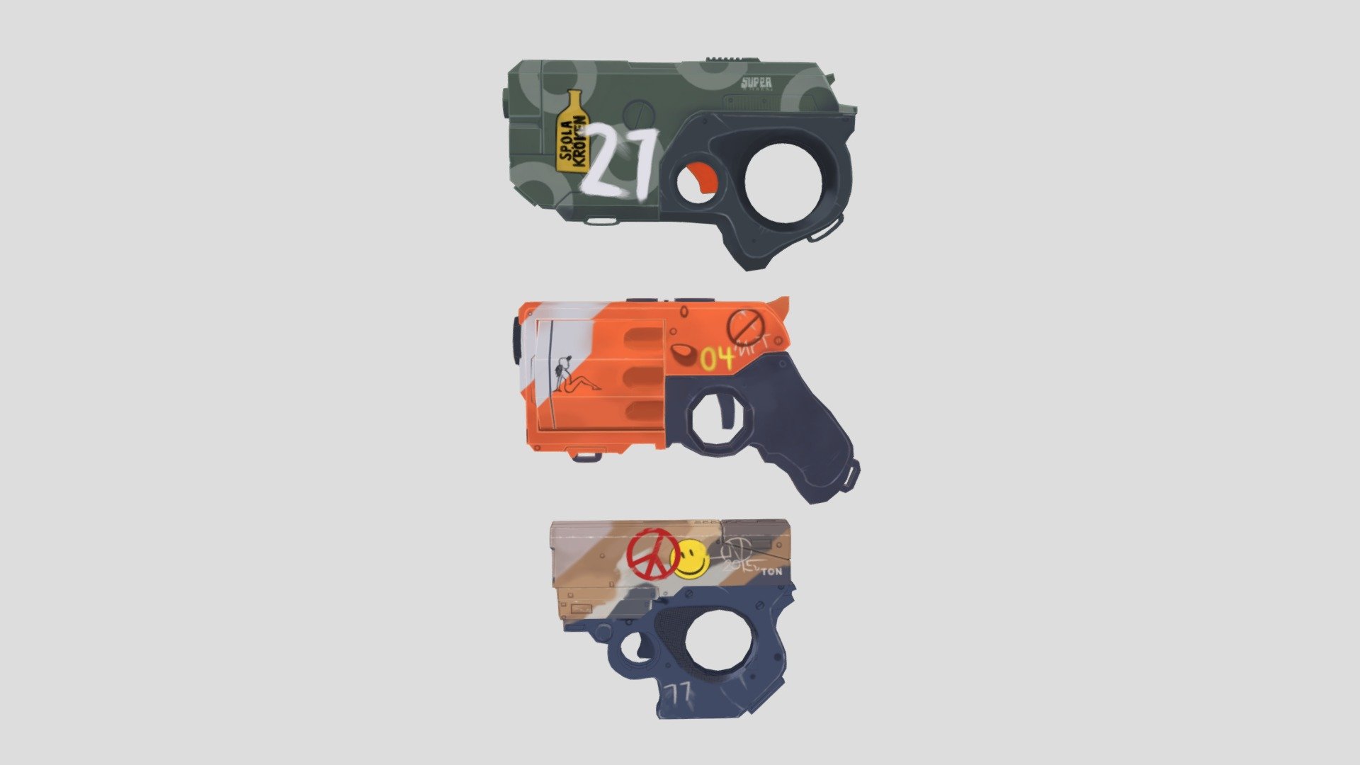Chibi Guns - 3D model by yoa [507db10] - Sketchfab