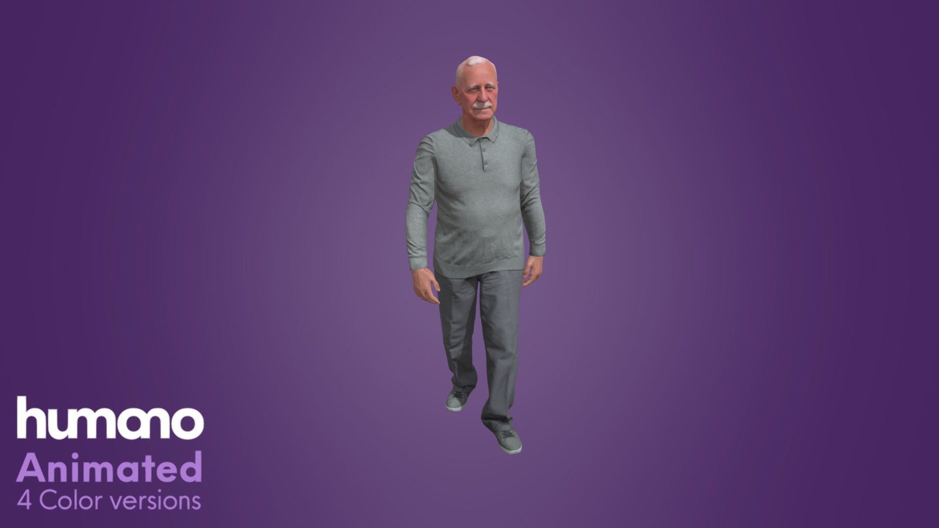 Animated Senior Man Walking 0199-W5 - Buy Royalty Free 3D model by ...