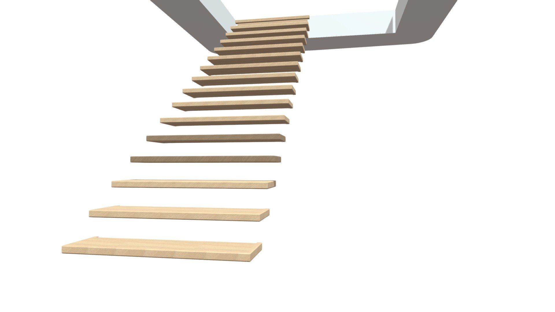 open risers open stringer - 3D model by Accurate Stairs and Railings ...