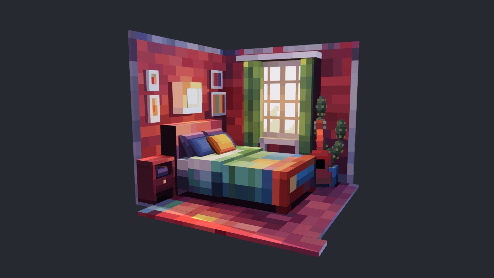 Cozy Bedroom - Blockbench - 3D model by You (@Scalbylossus) [508a10a ...