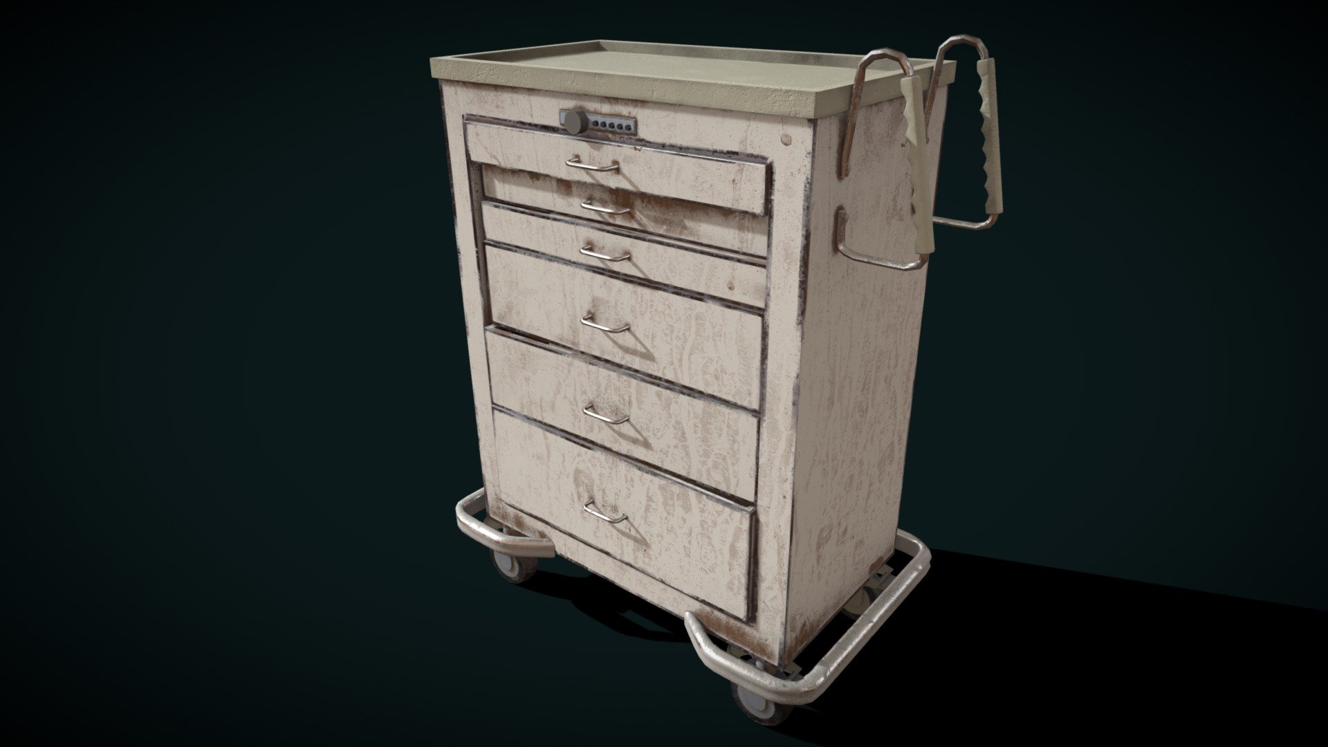 Rusty medical cart - Download Free 3D model by CarlosTorresVFX [508d17d ...