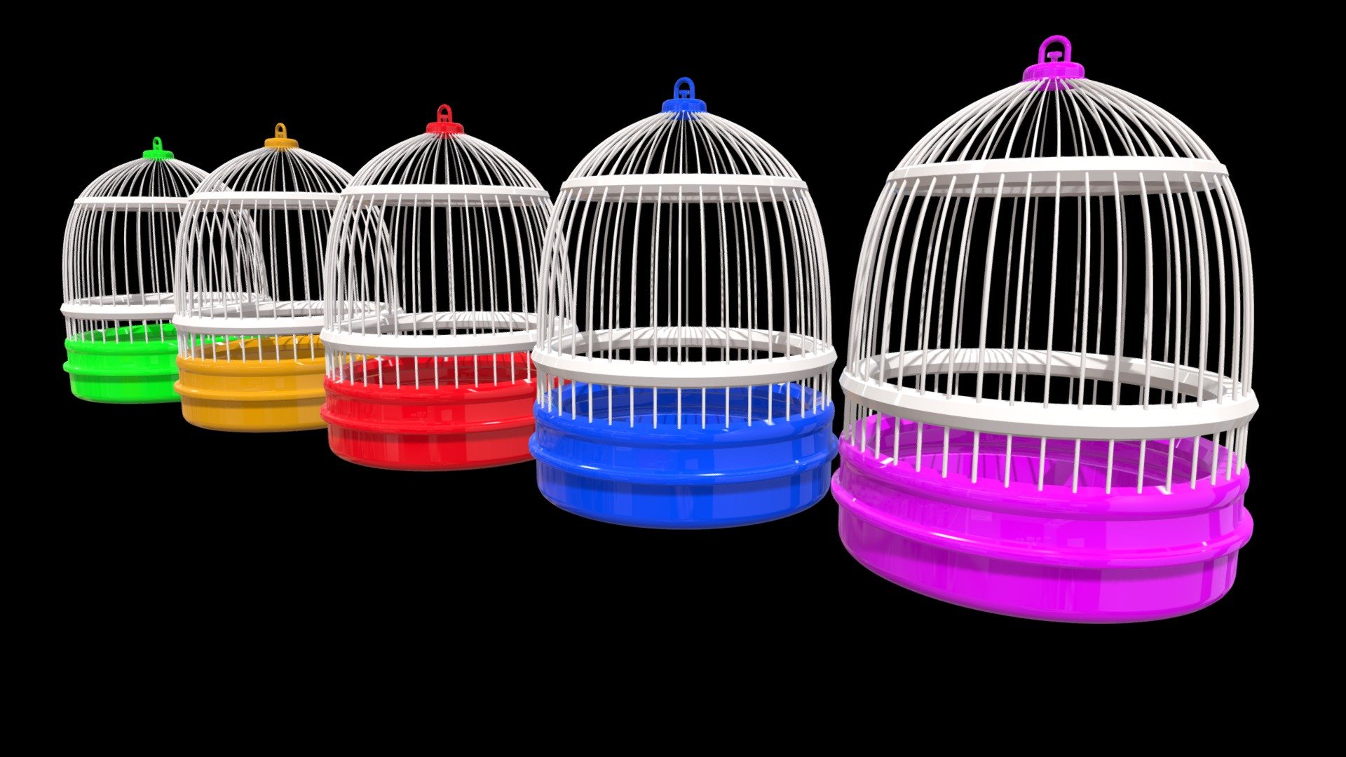 Colorful Birds Cages - 3D model by saqlainbaig [5090547] - Sketchfab