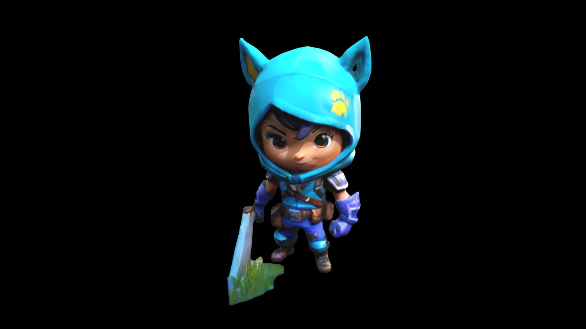 Brawler with armor, sword, and helmet standing i - Download Free 3D ...