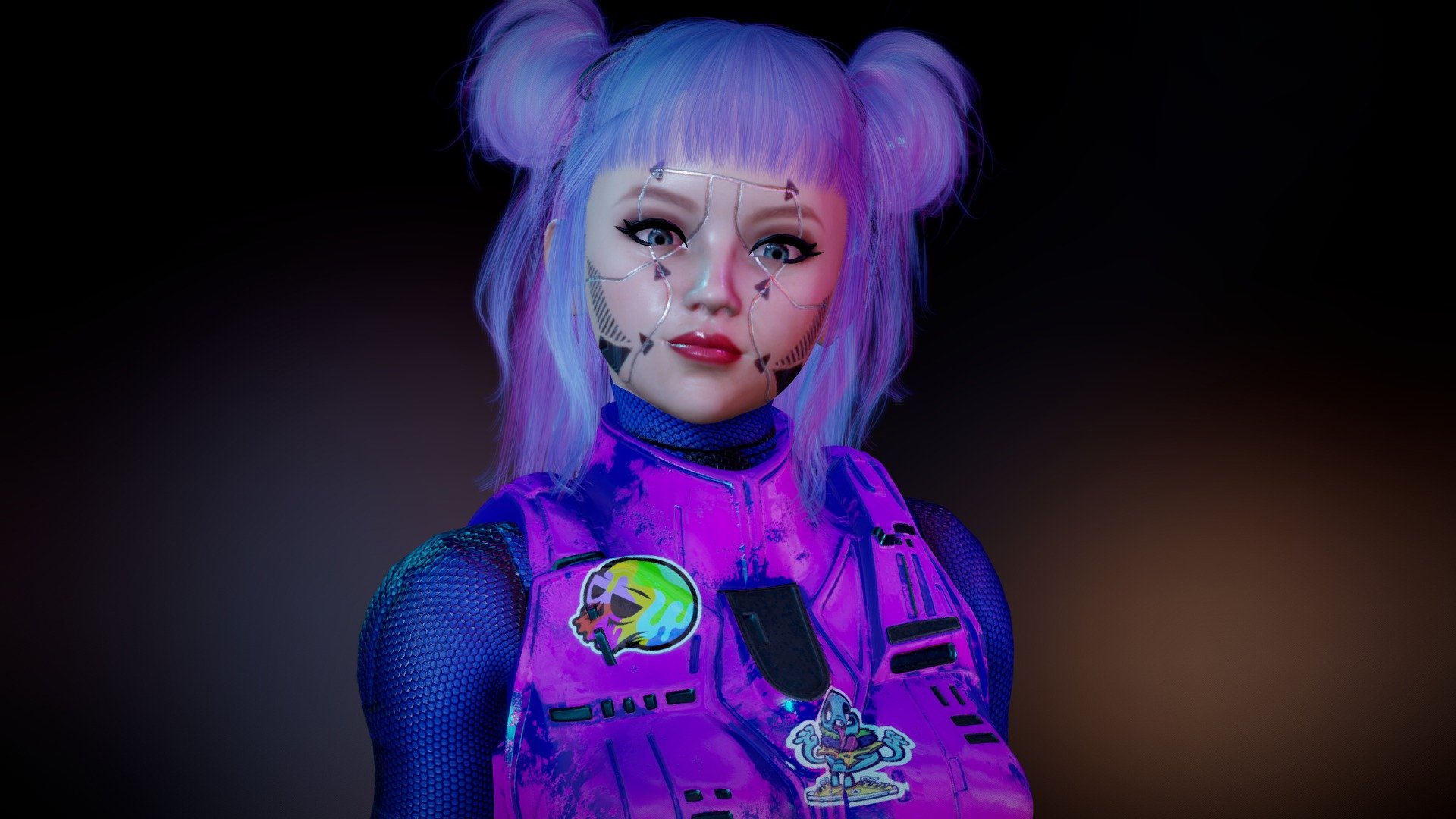 GIRL CARTOON CYBER BY Oscar Creativo - Download Free 3D model by OSCAR ...