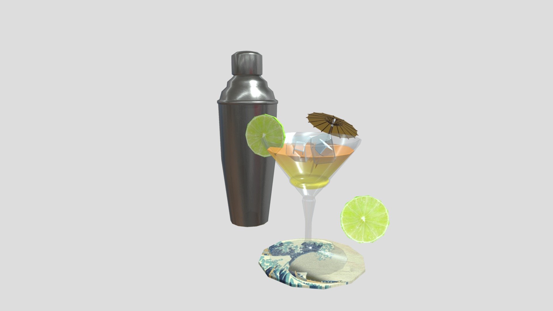 The "Colorful flavor" cocktail - 3D model by Oscar Vanzetto (@Ozetis ...