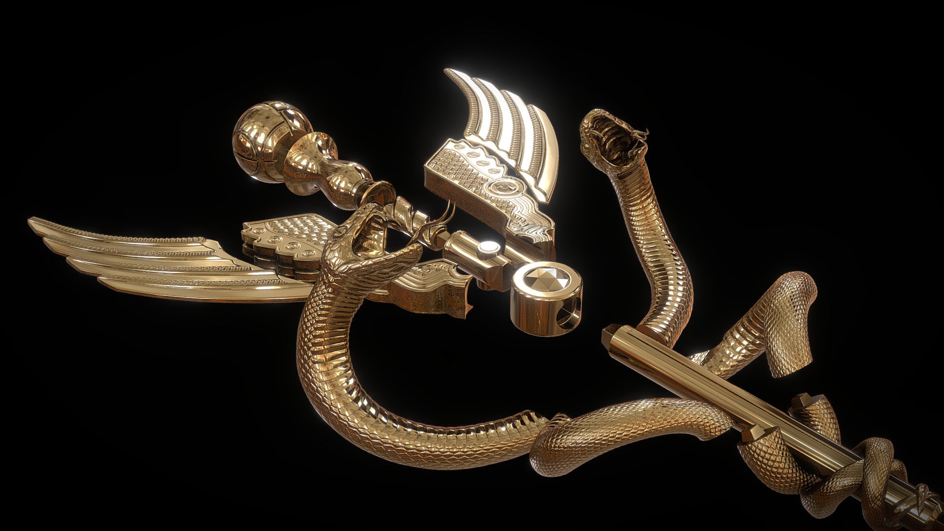 Caduceus - 3D Printing - Buy Royalty Free 3D model by Omassyx [509ea99 ...