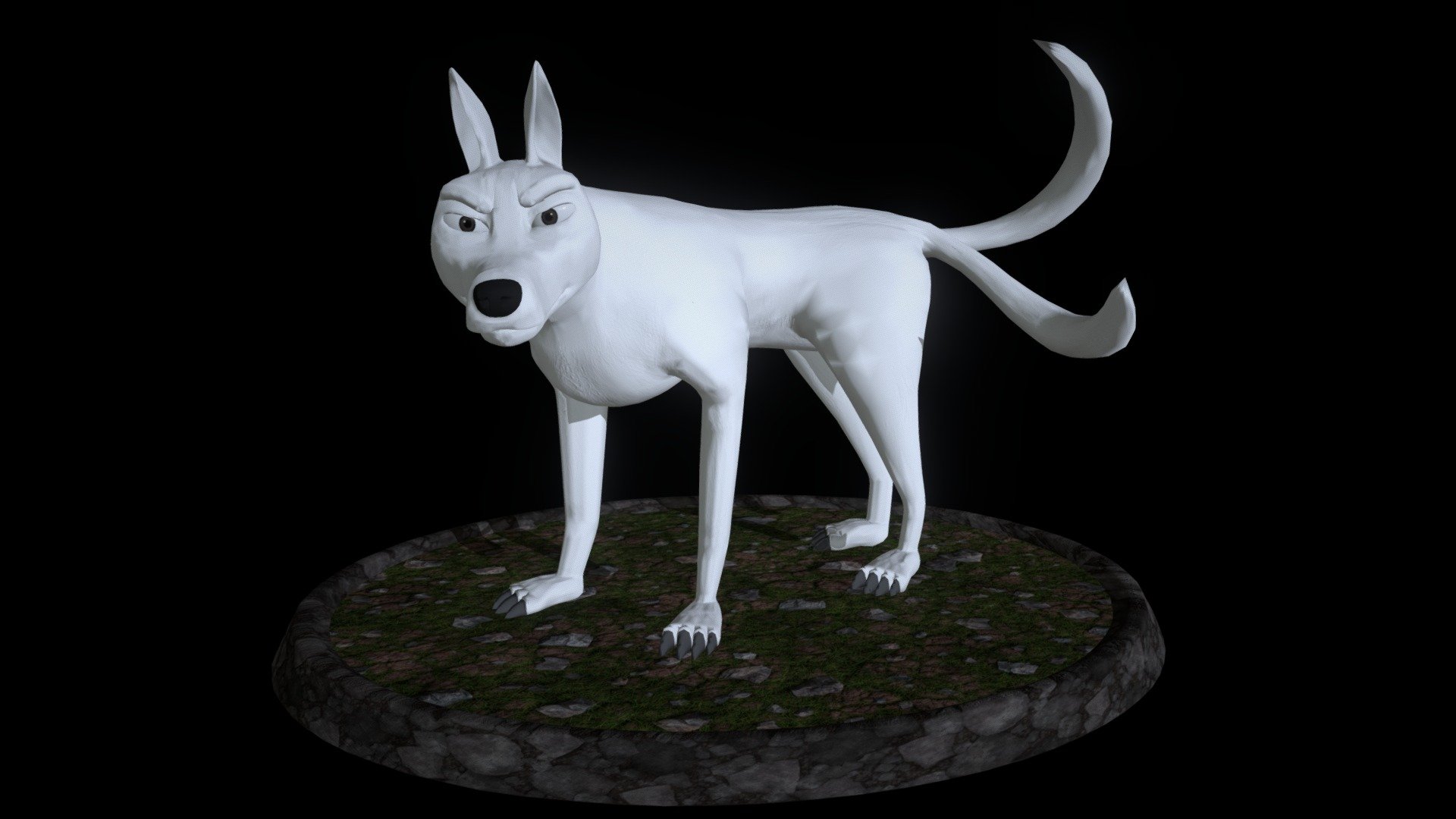 Two Tailed White Wolf - 3D model by Miguel Herrera (@MiguelHerrera ...