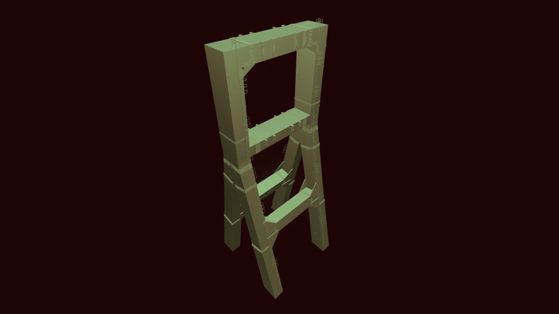 metal highway support frame [high-poly] - Download Free 3D model by ...