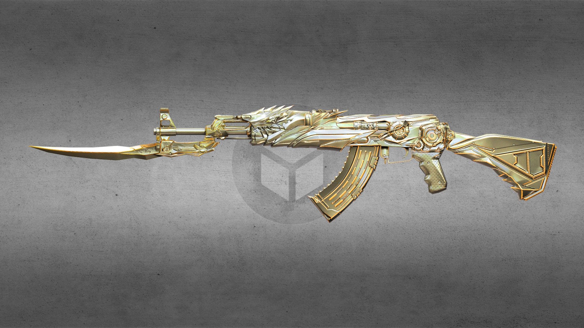 AK47 K TRANSFORMER Goldish - 3D model by AlxDemento [50b602f] - Sketchfab