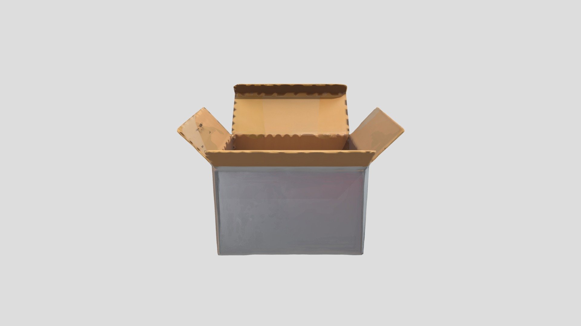 An empty cardboard box with open lid - 3D model by fdehell2 [50bce7d ...