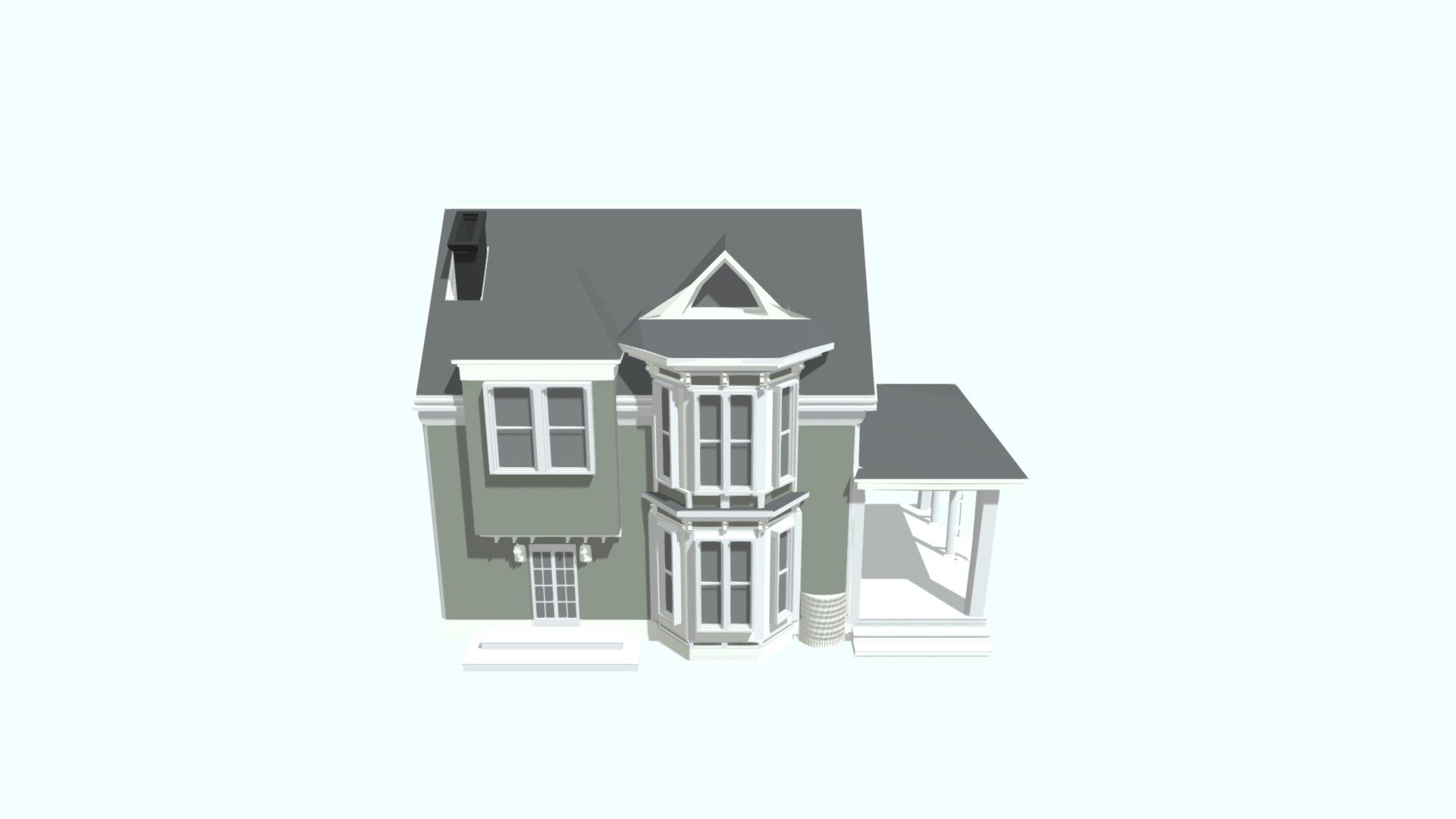 Victorian Era Gothic Revival Architecture Home - 3D model by ...