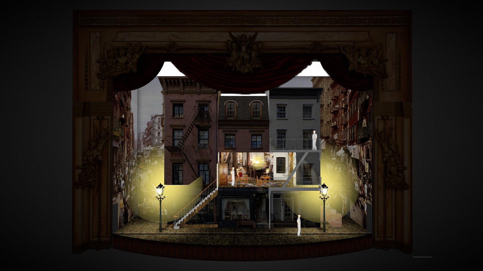 Stage Set for La Bohème Opera - Buy Royalty Free 3D model by Myles ...
