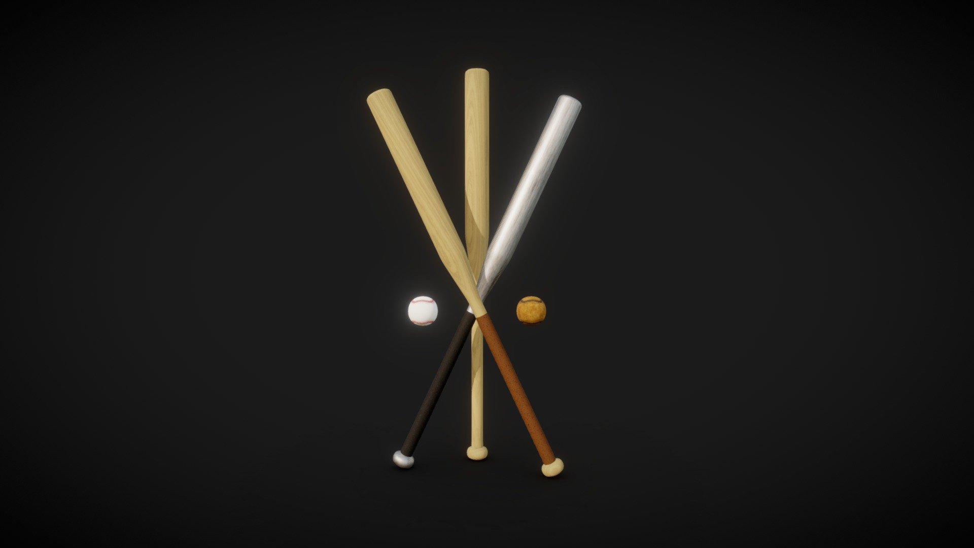Baseball Bats & Balls - Buy Royalty Free 3D model by Rosbergen Designs ...