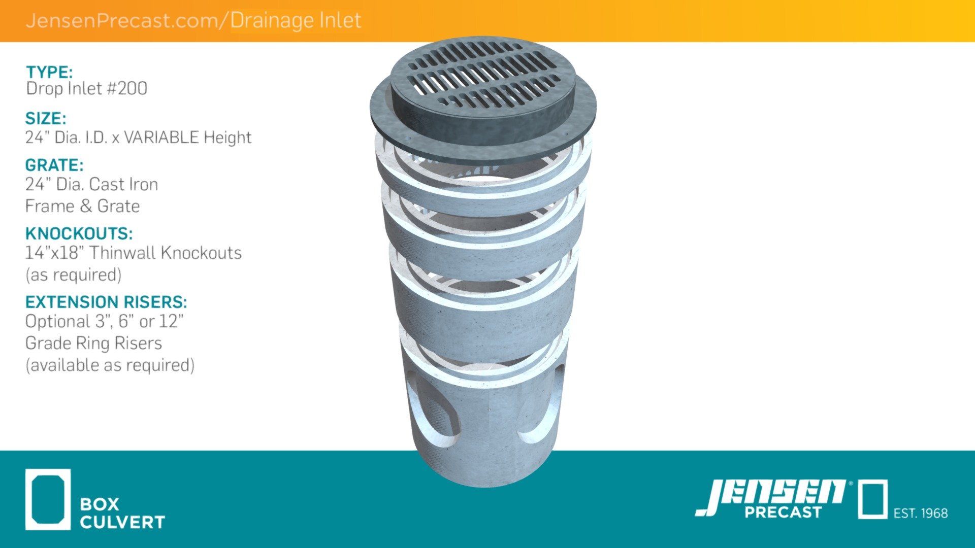 Jensen Precast Drop Inlet 200 - 3D model by JensenPrecast [50cc3b1 ...