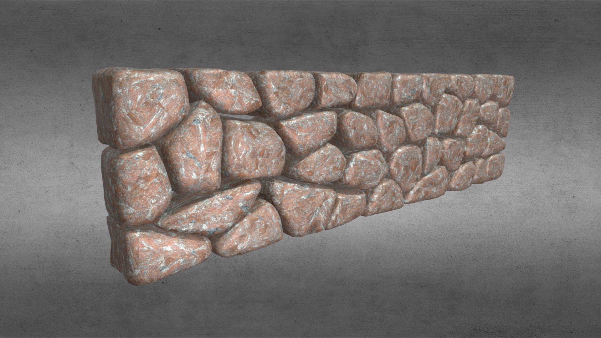 Stone Wall 3d Model 02 - 3D model by nuralam018 [50cedd7] - Sketchfab