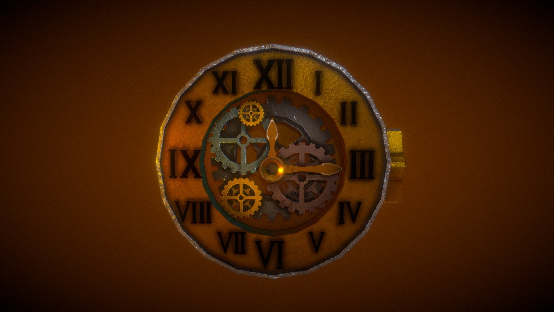Steampunk Wall Clock - 3D model by pedroh.ricciotti [50d344f] - Sketchfab