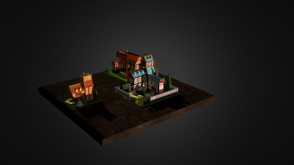 Isometric low poly houses - 3D model by loiseau21 [50d9611] - Sketchfab