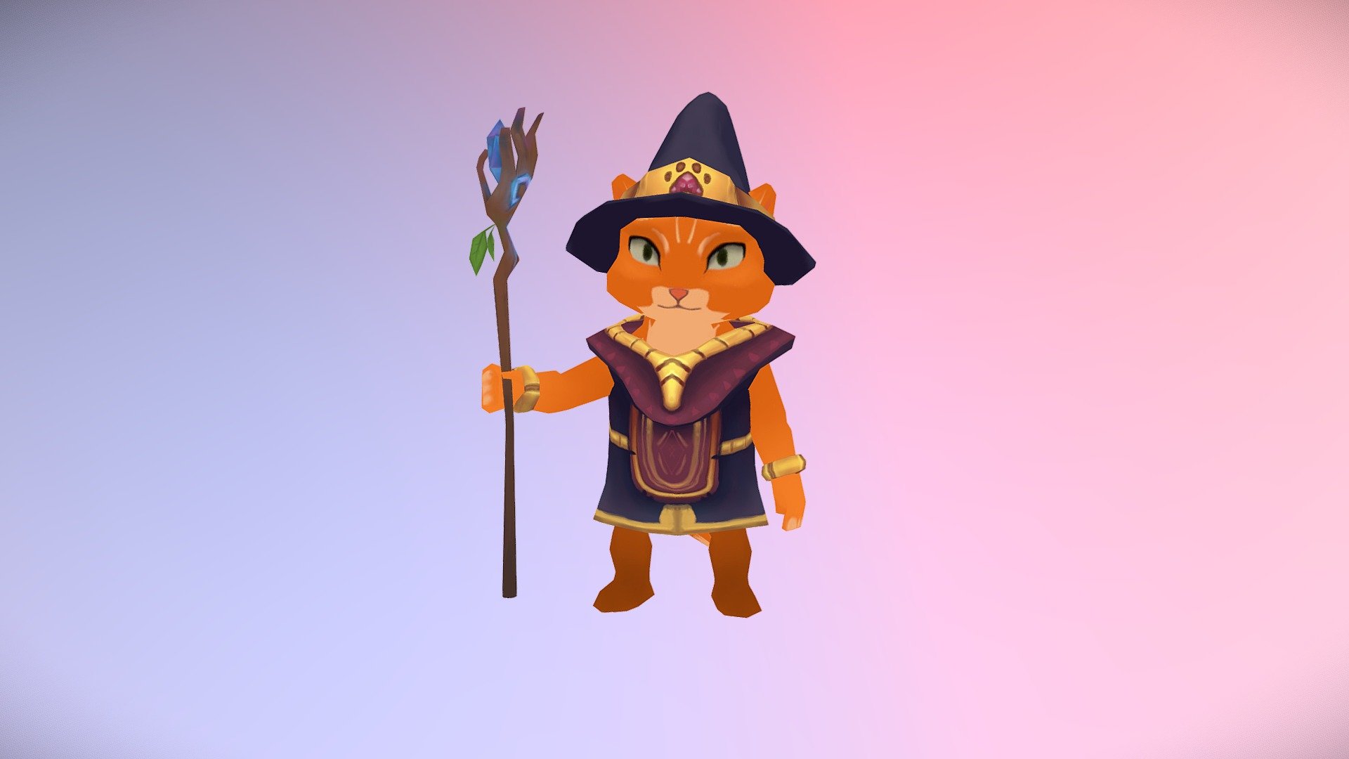 Cat-mage animation - 3D model by SimberGI [50e1df0] - Sketchfab