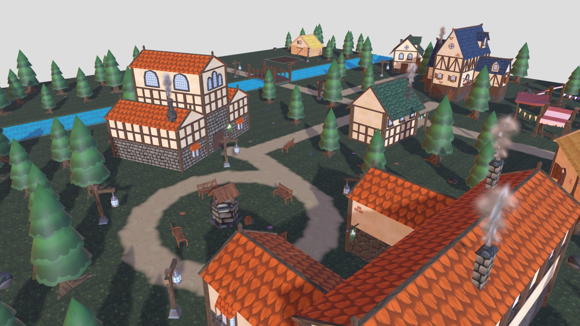 Medieval Village (Modular environment) - 3D model by Daniel de la Osa ...